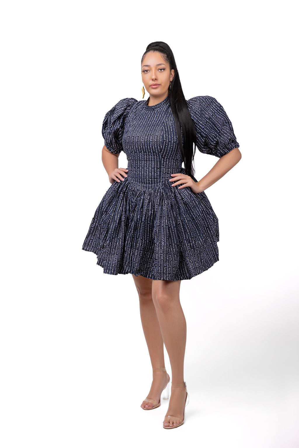 Moji Ankara Short Mini Dress | Black and White African Print – M.A ...