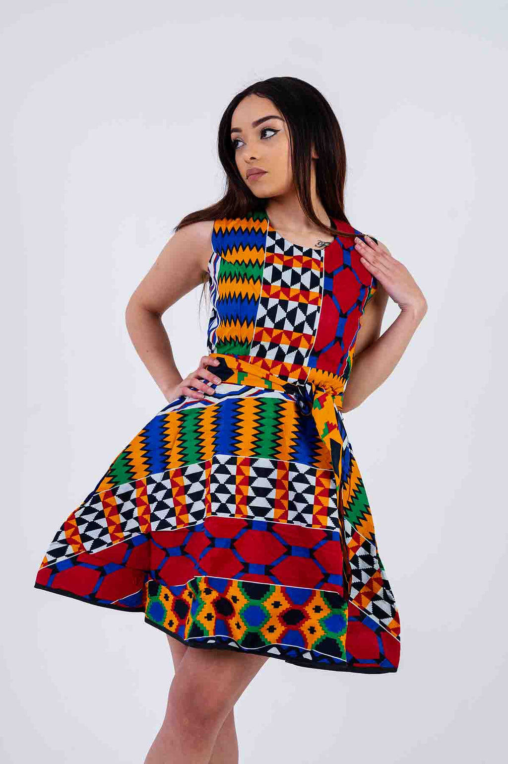 Otiti Mini Dress | Yellow and Red Multicolored African Print – M.A ...